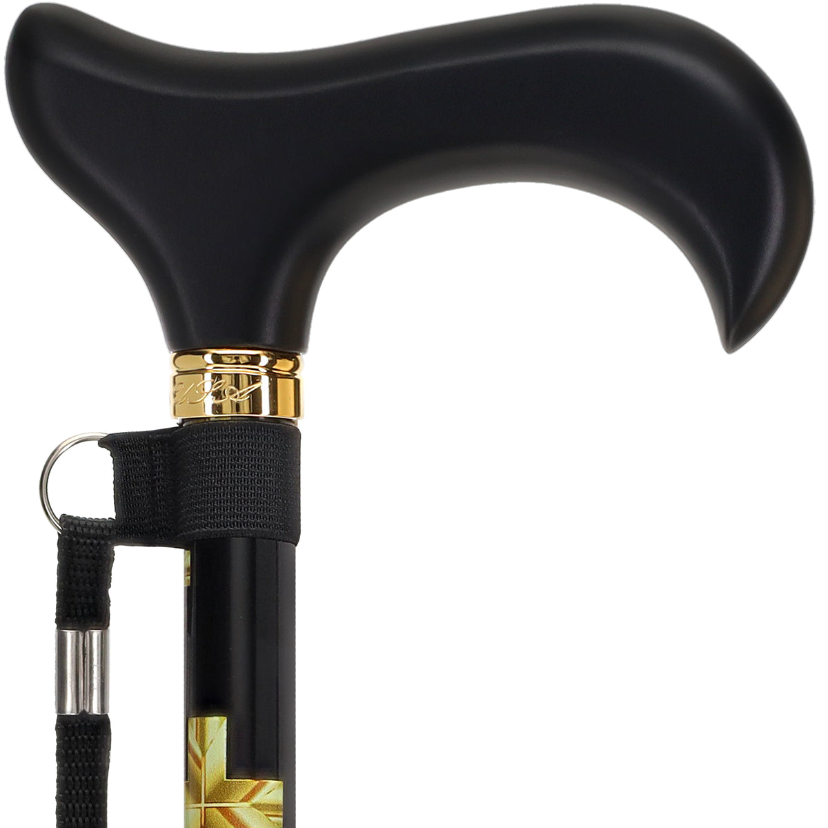 Golden Cross Folding Cane: Adjustable Derby, Wooden Handle