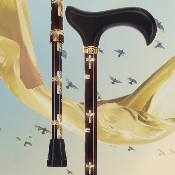 Golden Cross: Elegance & Comfort - Wooden Handle