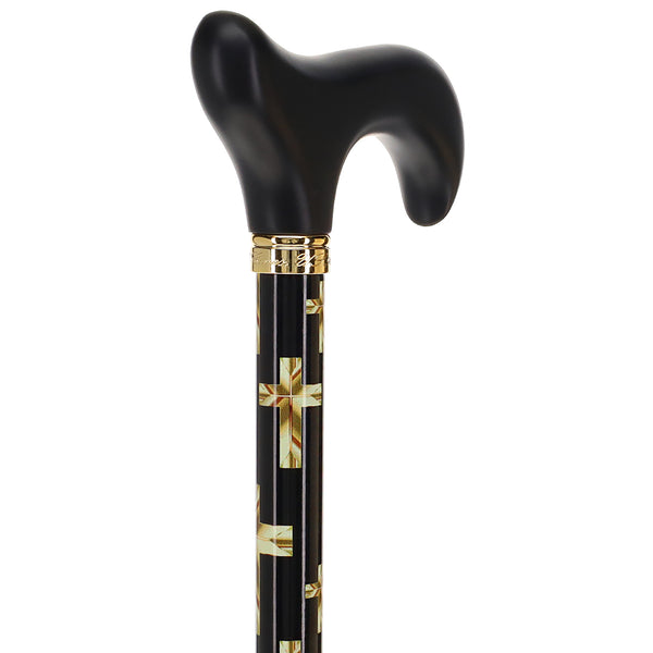 Golden Cross: Elegance & Comfort - Wooden Handle