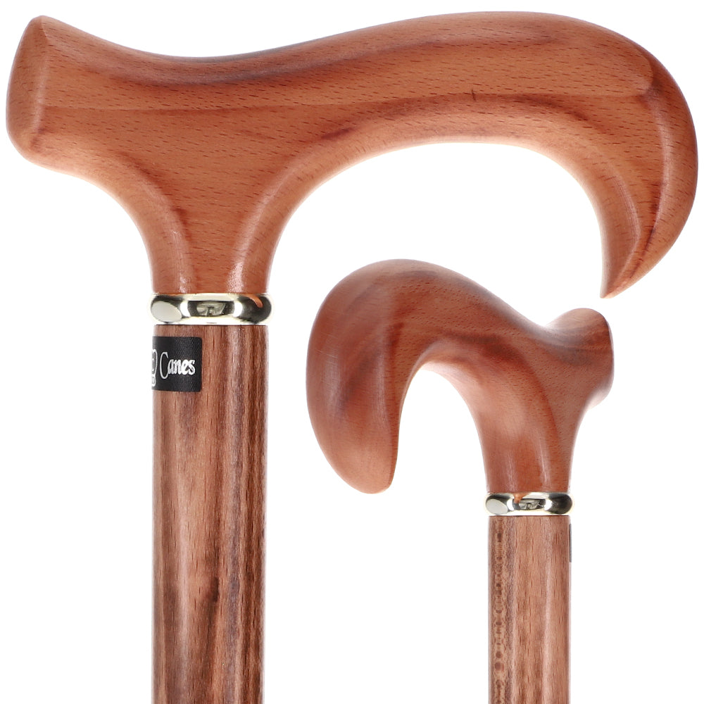 Scorched Beechwood Derby Walking Cane With Scorched Beechwood ...