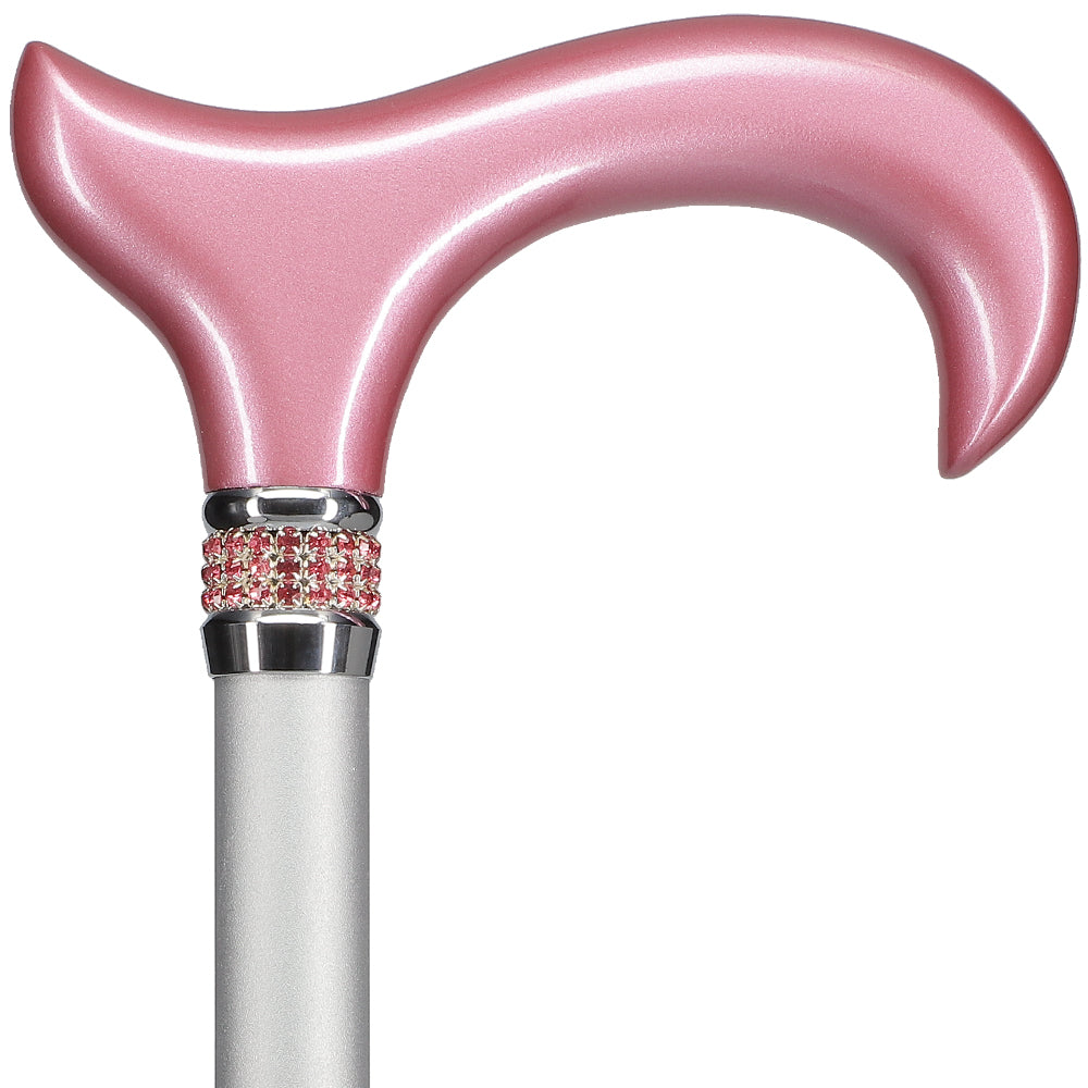 Rhinestone Designer Cane: Chic Pink Pearlz Sparkles & Handle