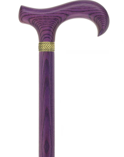 Super Strong Derby Handle Cane - Ash Wood, Pewter Wheat Collar, Matchi