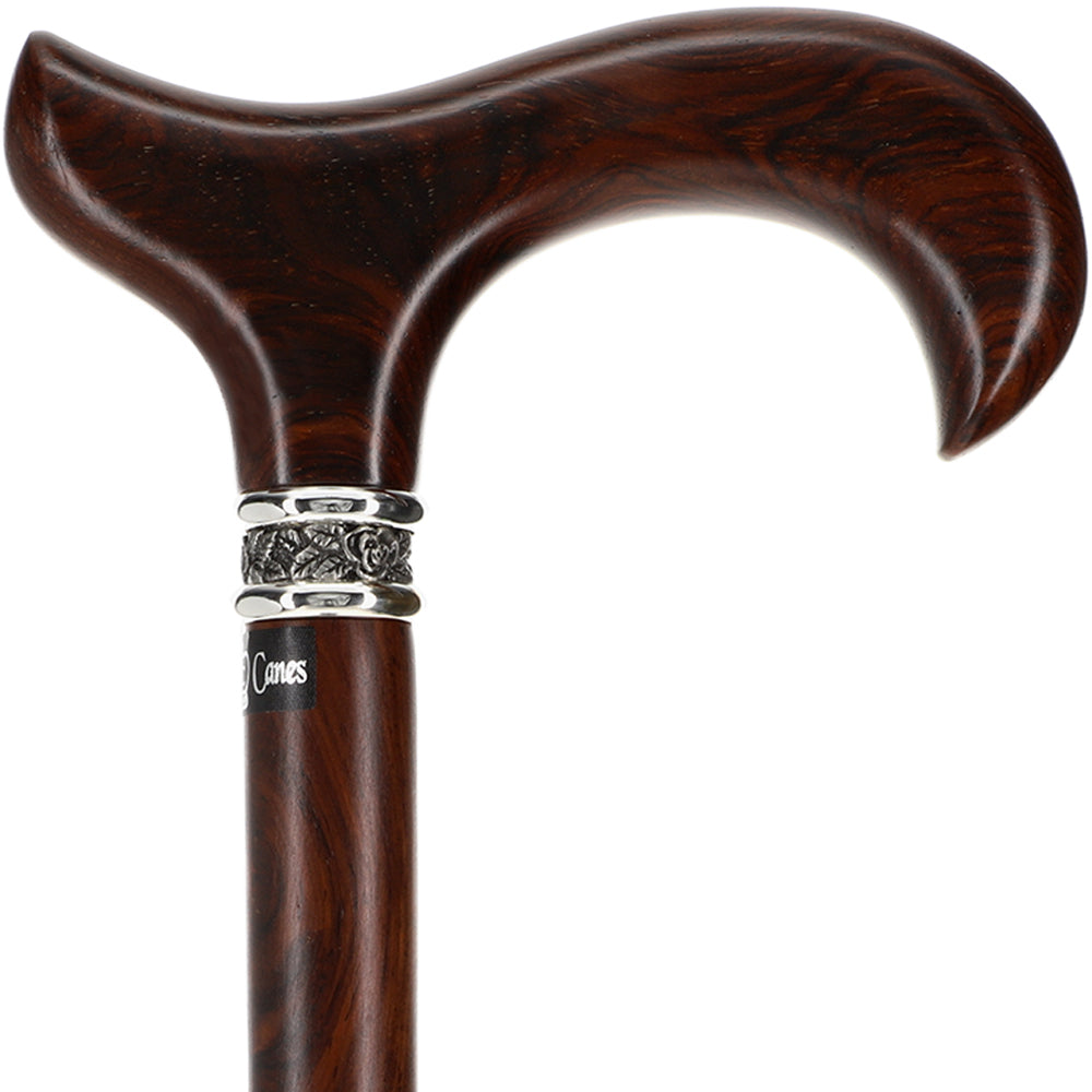 Scratch & Dent Derby Walking Cane With Exotic Cocobolo Wood Shaft and