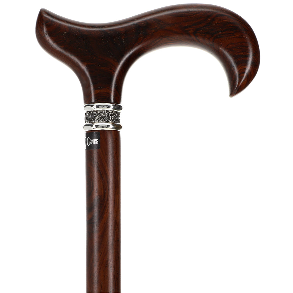 Scratch & Dent Derby Walking Cane With Exotic Cocobolo Wood Shaft and
