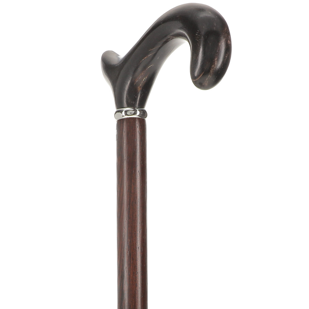 Buffalo Horn Derby Cane: Premium, Textured Exotic Wenge Wood