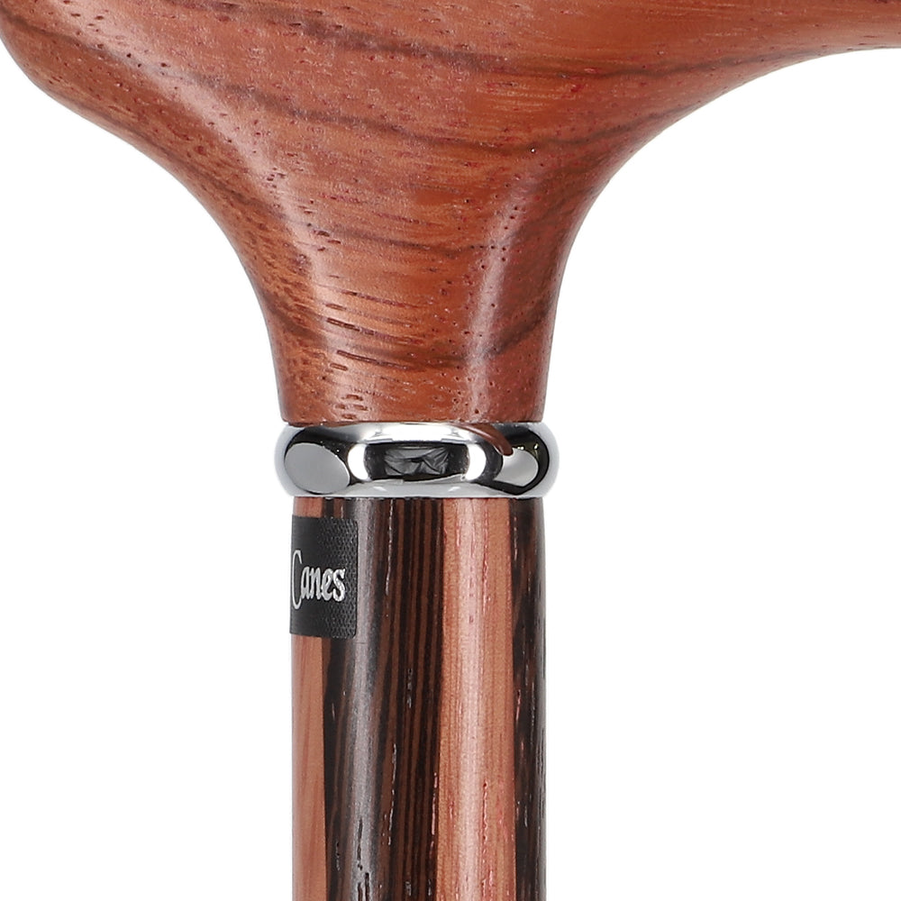 Rosewood & Wenge Stripe Derby Cane with Silver Collar
