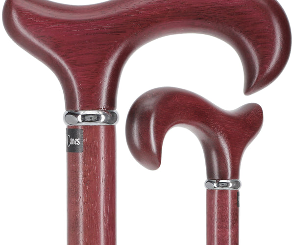 Amaranth Wood Shaft Silver Collar Amaranth 'Purpleheart' Derby Walking Cane