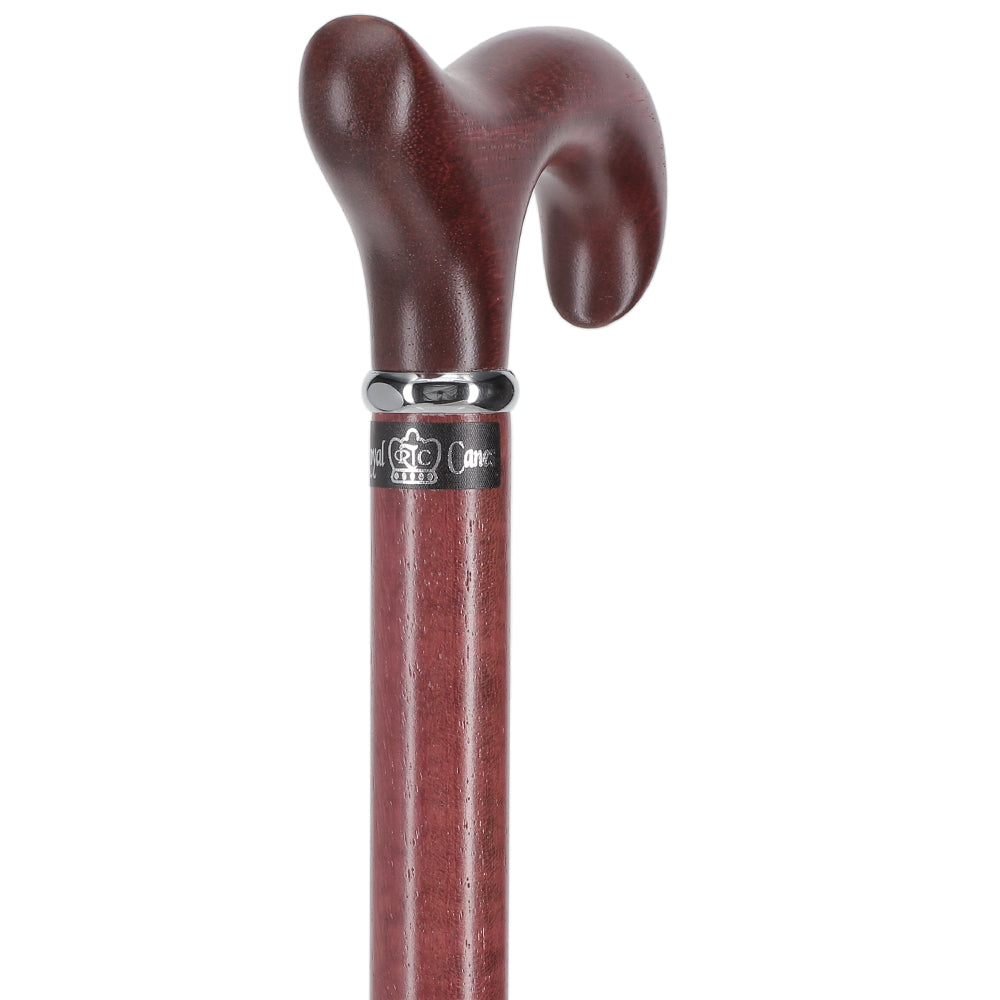 Amaranth Wood Shaft Silver Collar Amaranth 'Purpleheart' Derby Walking Cane