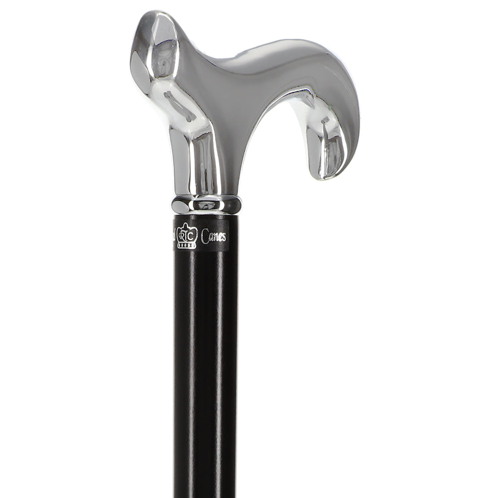 Black Beechwood Shaft w/ SafeTbase Chrome Plated Derby Walking Cane