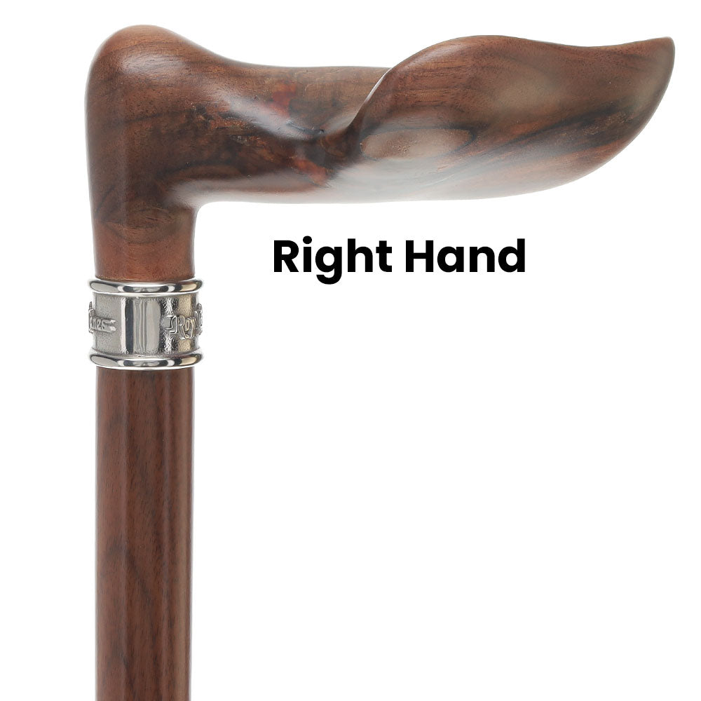 Luxury Walnut Palm Grip Walking Cane - Ergonomic Comfort