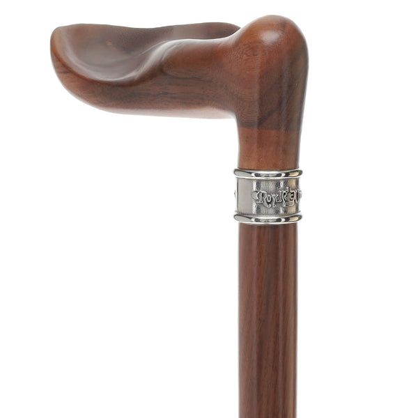 Luxury Walnut Palm Grip Walking Cane - Ergonomic Comfort