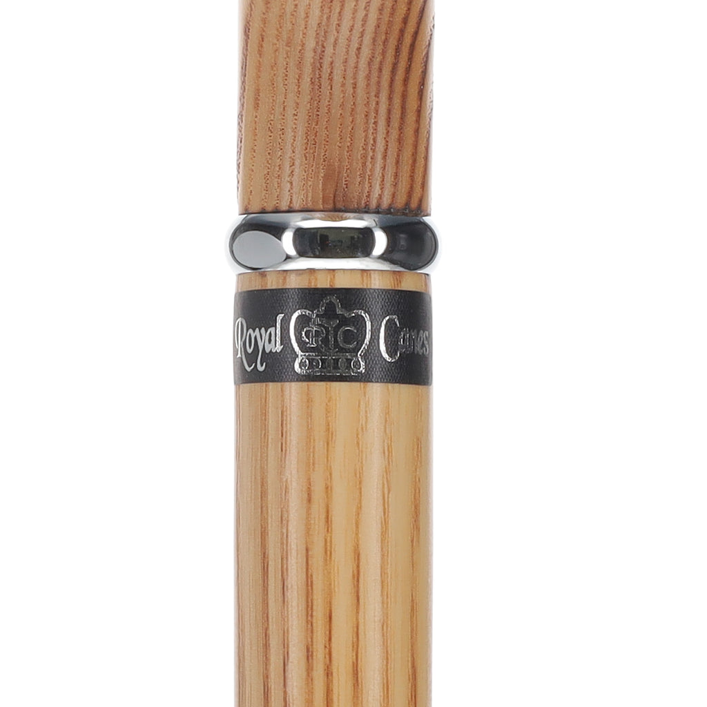Silver Collar Scorched Ash Derby Walking Cane