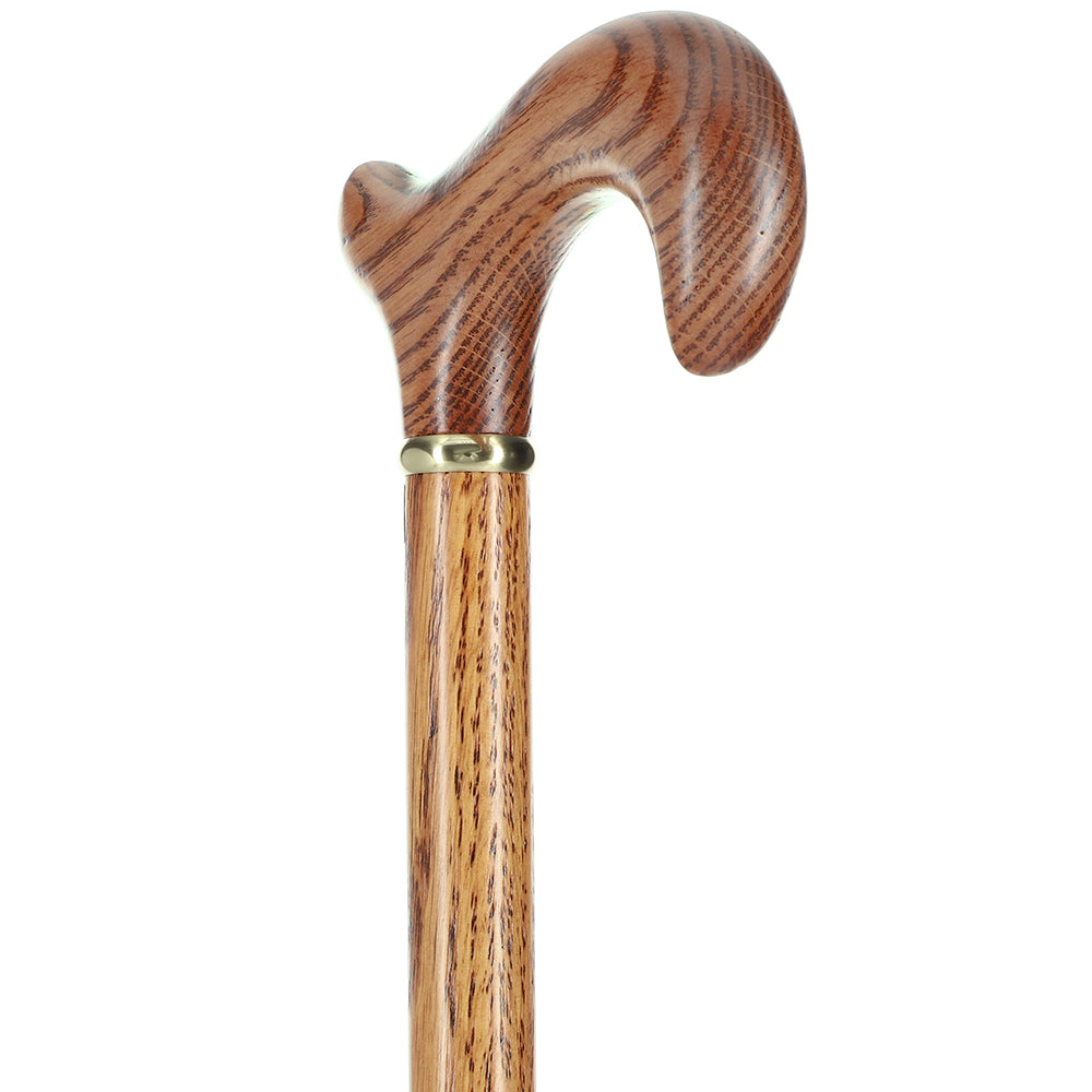 Gold Collar Hand-Made Oak Derby Walking Cane