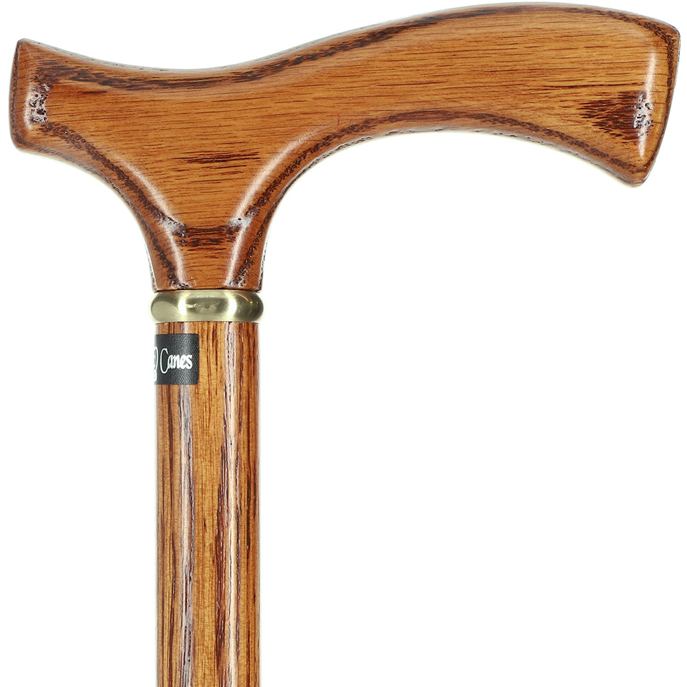 Hand-Made Oak Fritz Walking Cane w/ Gold Collar – Fashionable Canes