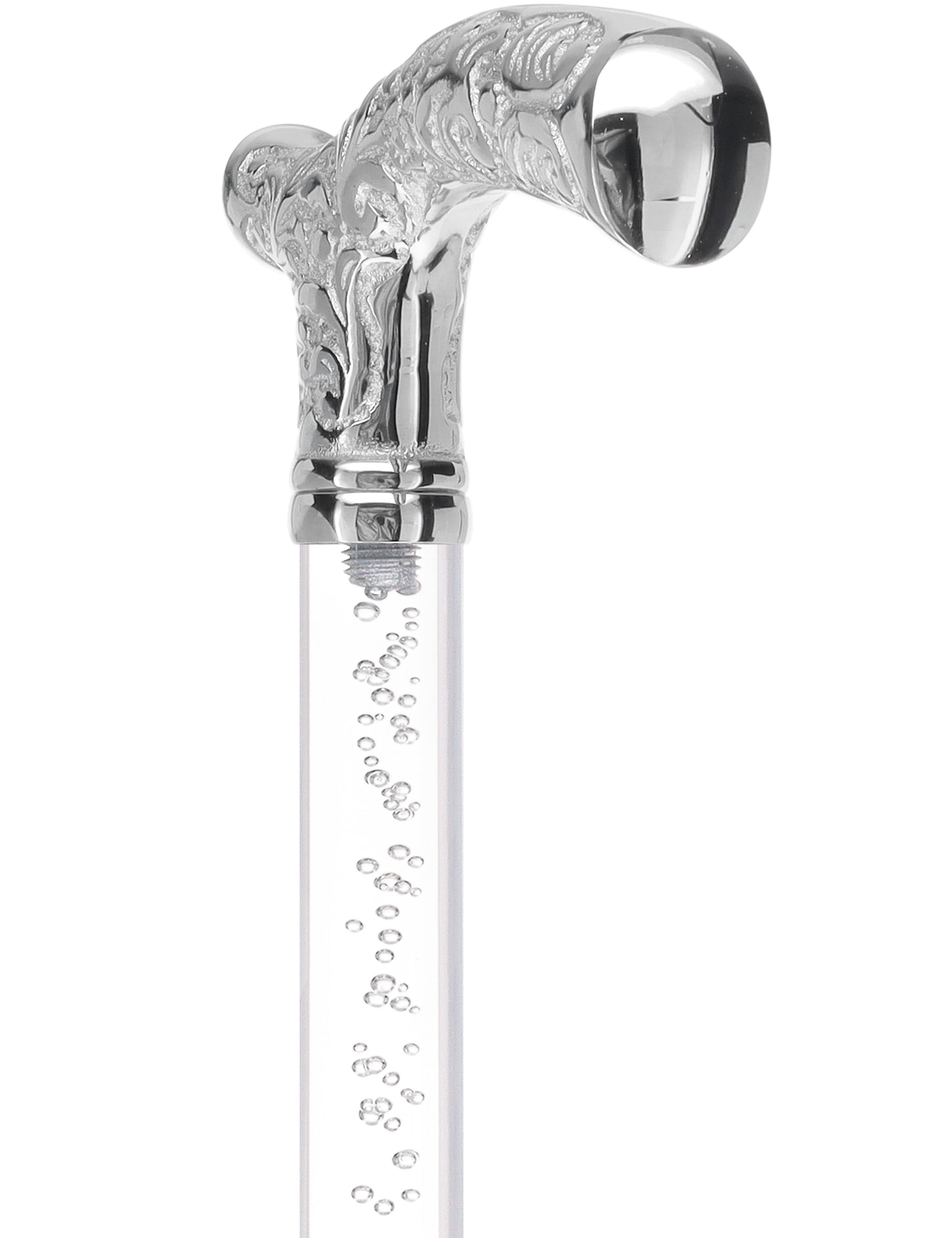 Crystal Elegance Chrome Fritz Cane with Invisible Acrylic Shaft