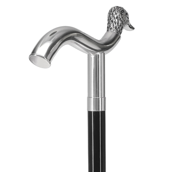 Scratch and Dent Silver 925r Duck Head Fritz Handle Walking Cane with