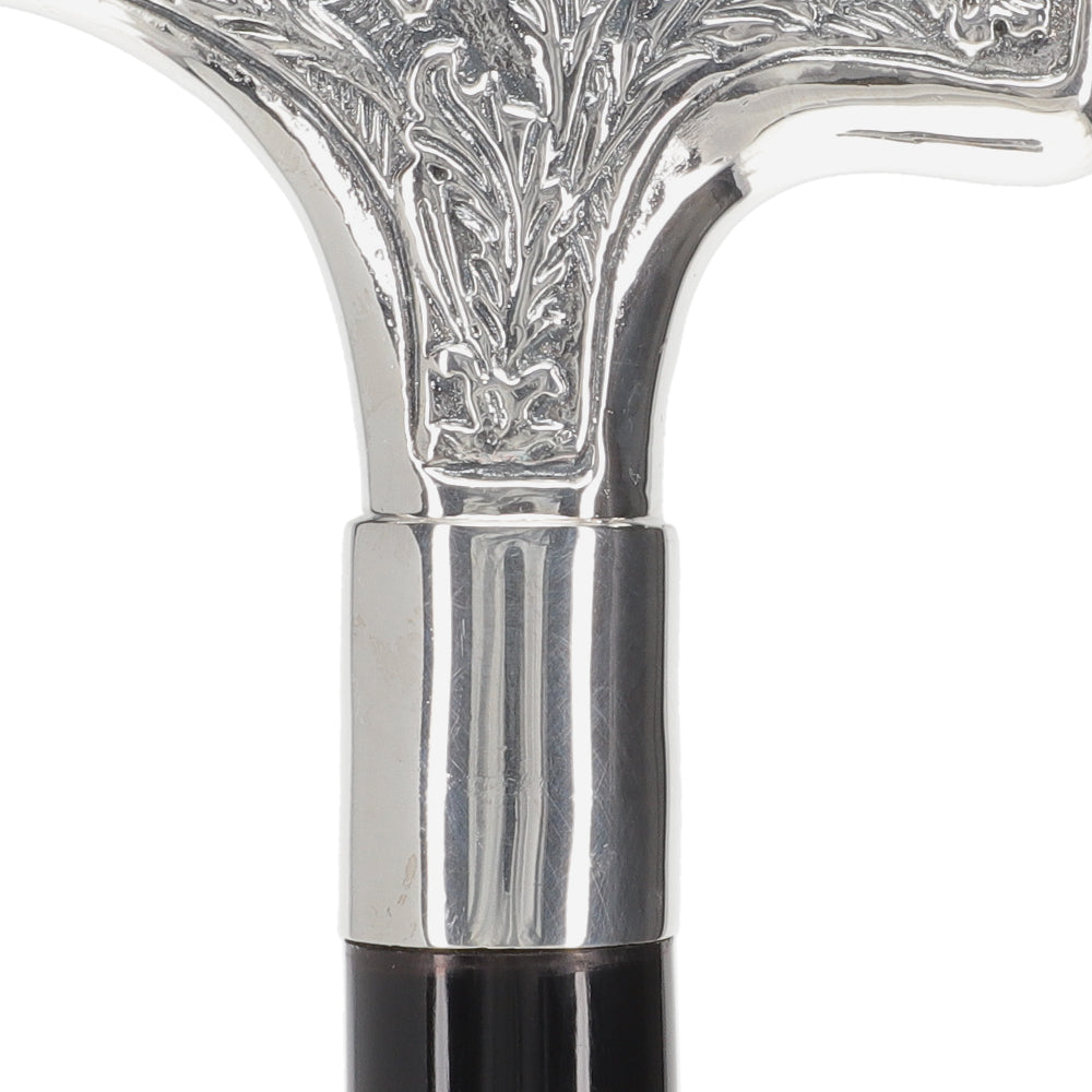 Floral Silver 925r Embossed Fritz Tourist Flowered Design Walking Cane ...