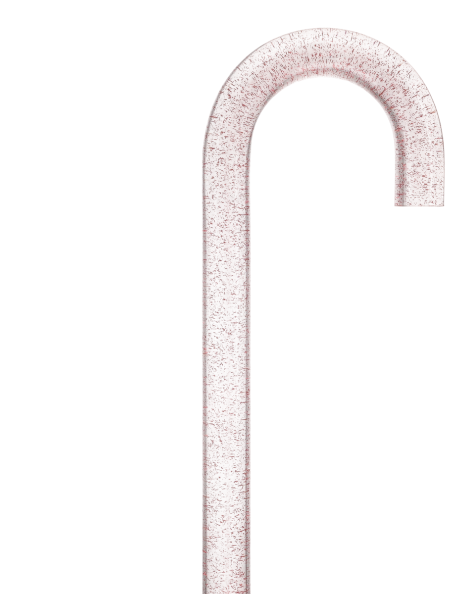 Rosé Shimmer Sparkle Cane: Pink Sparkles in Invisible Clear Shaft