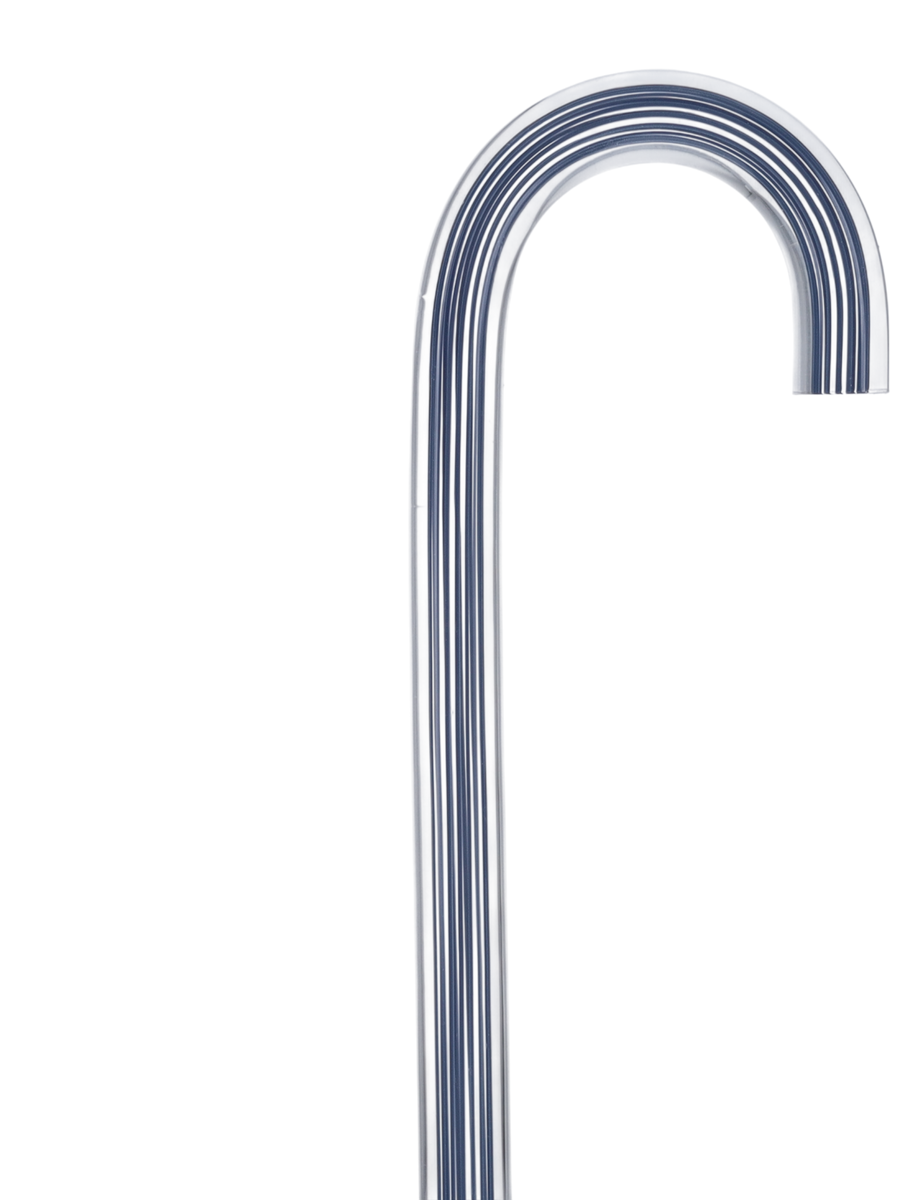 Denim Stripes Cane: Blue Lines in Invisible Clear Shaft