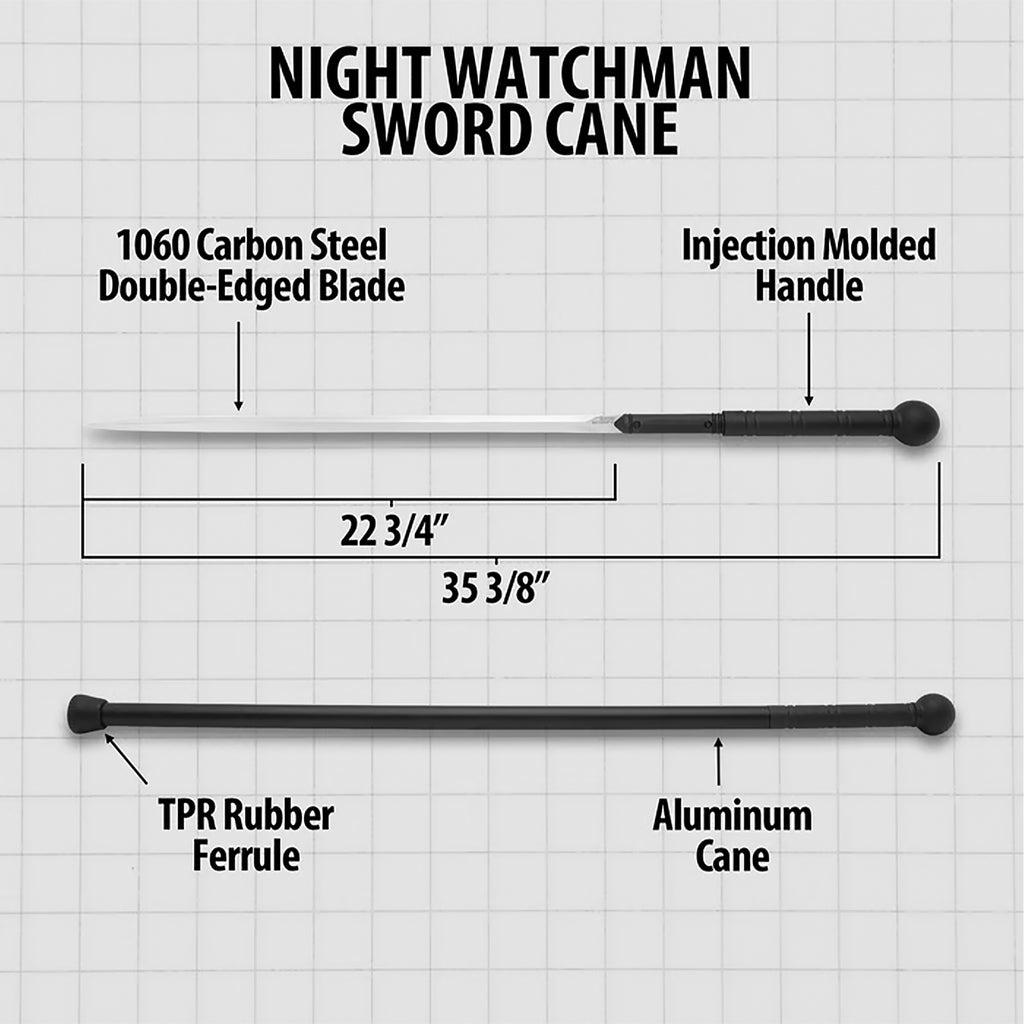 Night Watchman Sword Walking Cane