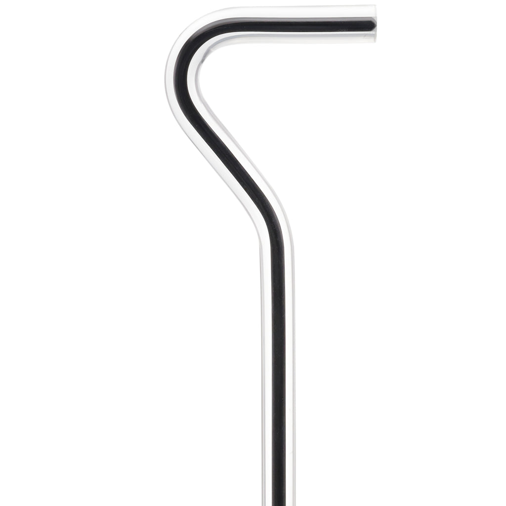 "The Obsidian Streak" Cane: Black Line in Invisible Shaft
