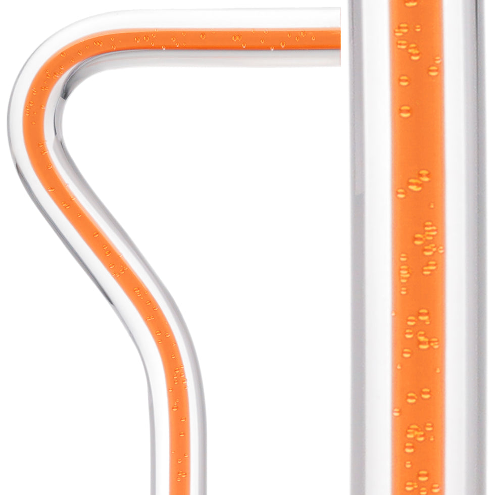 "Be Bold Wear Orange" Cane: Orange Streak w/ Floating Bubbles in