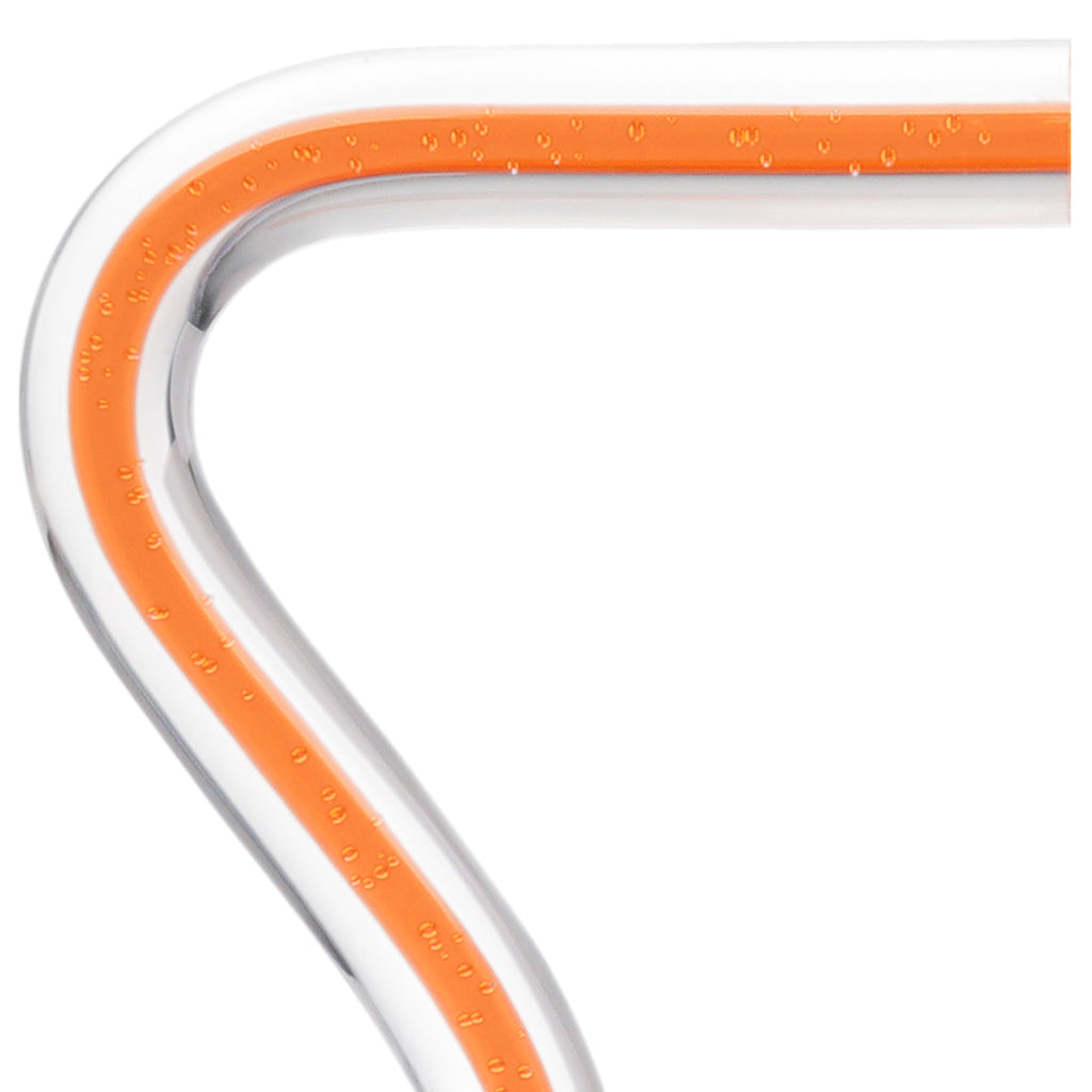 "Be Bold Wear Orange" Cane: Orange Streak w/ Floating Bubbles in Clear
