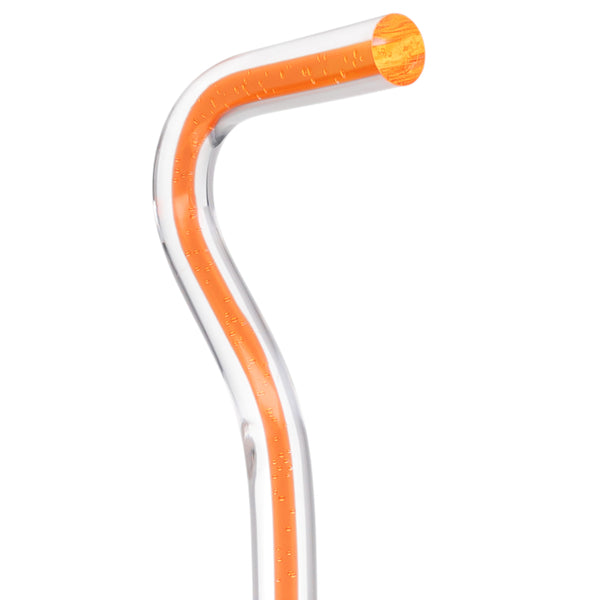 "Be Bold Wear Orange" Cane: Orange Streak w/ Floating Bubbles in