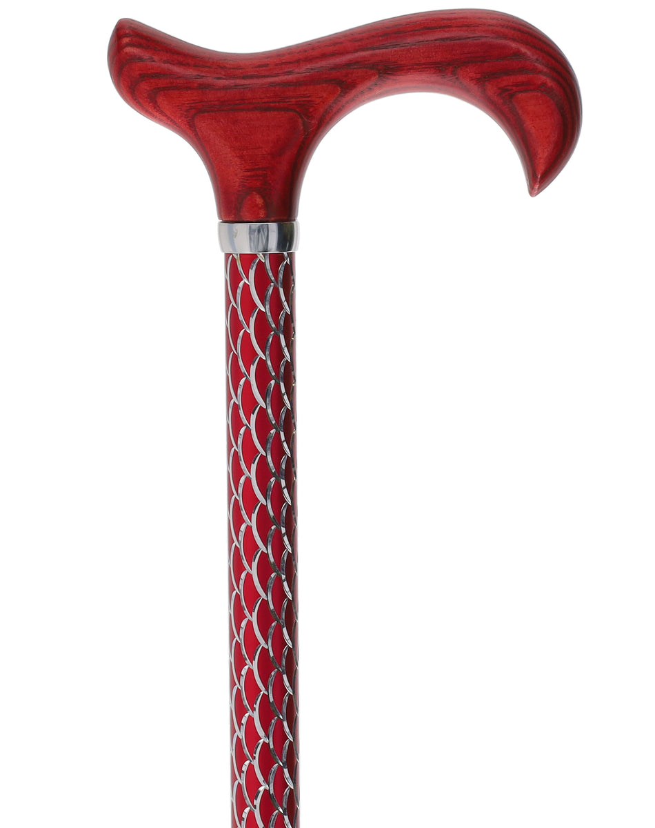 Limited single item listing: Red Etched Adjustable Cane w/ wooden red