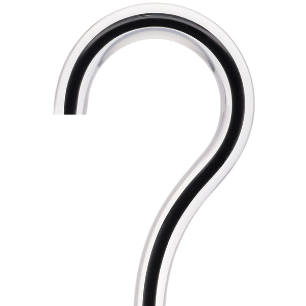 "The Obsidian Streak" Cane: Black Line in Invisible Shaft