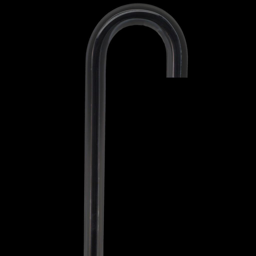 "The Obsidian Streak" Cane: Black Line in Invisible Shaft