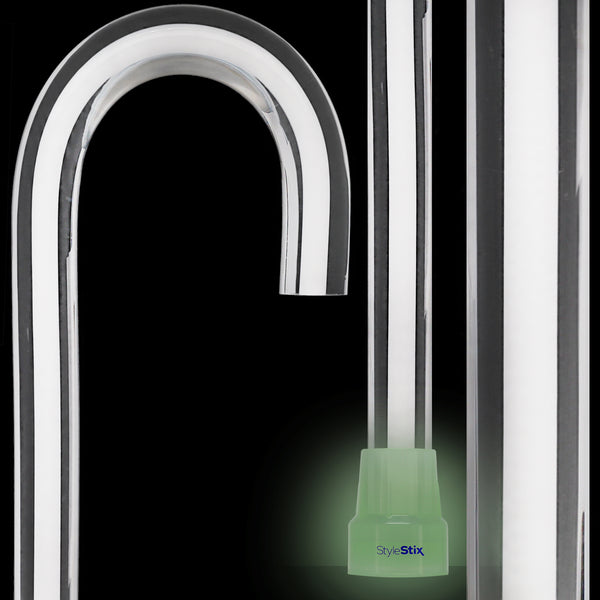 Porcelain In Ice Cane: White Line in Translucent Clear Shaft