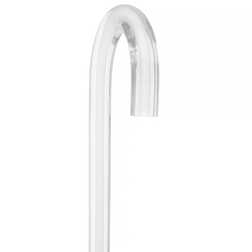 Porcelain In Ice Cane: White Line in Translucent Clear Shaft