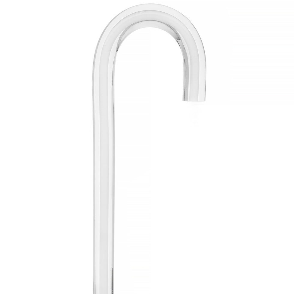 Porcelain In Ice Cane: White Line in Translucent Clear Shaft