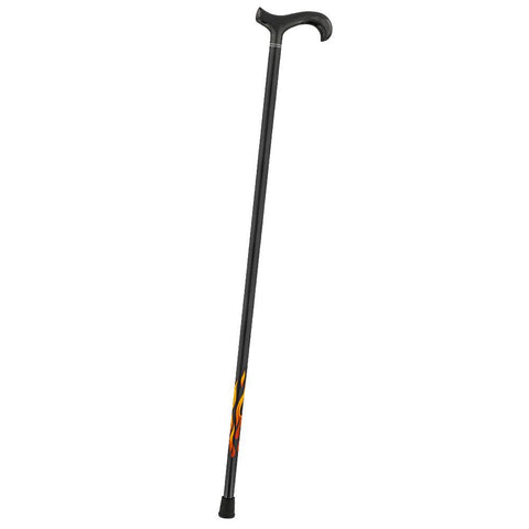 Scratch and Dent House Flame Derby Walking Cane With Mesh Carbon Fiber