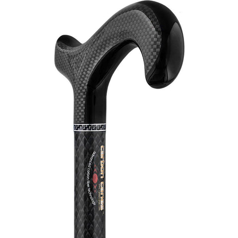 Scratch and Dent Triple Wound Carbon Fiber Black Derby Walking Cane w/