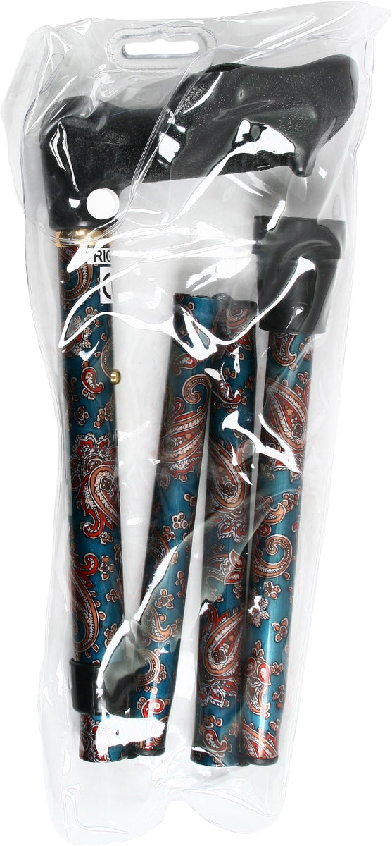 Scratch and Dent Paisley Folding Adjustable Palm Grip Walking Cane