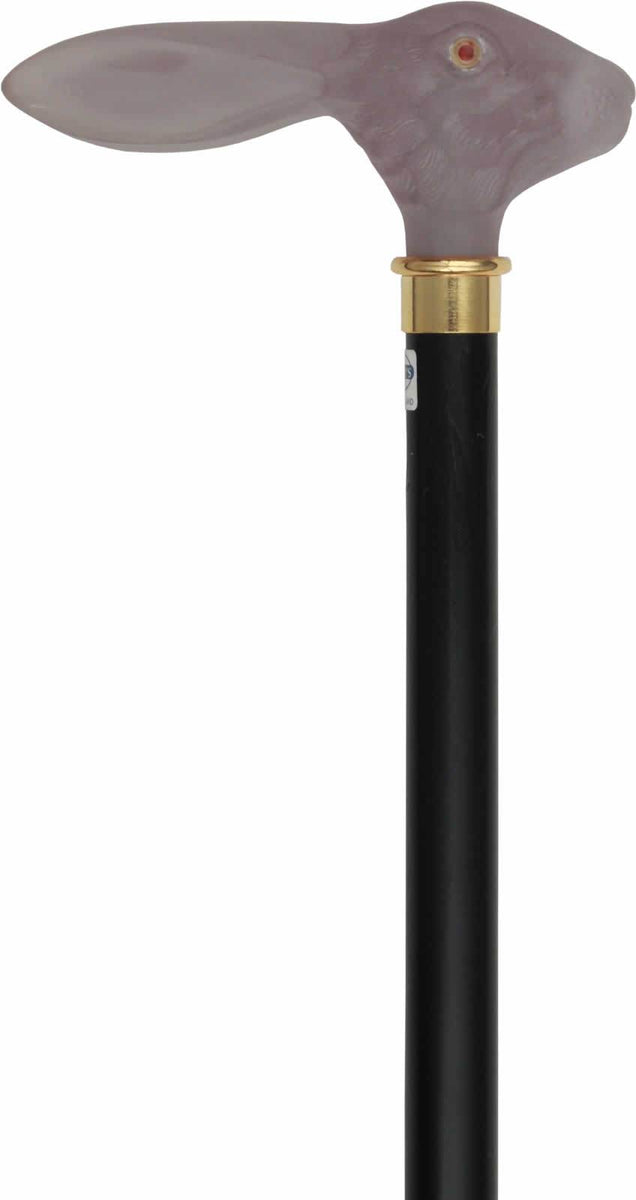 Scratch and Dent Frosted Lucite Rabbit T Handle Walking Cane With