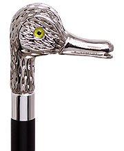 Scratch and Dent Feathered Duck Nickel Plated Handle Cane Italian