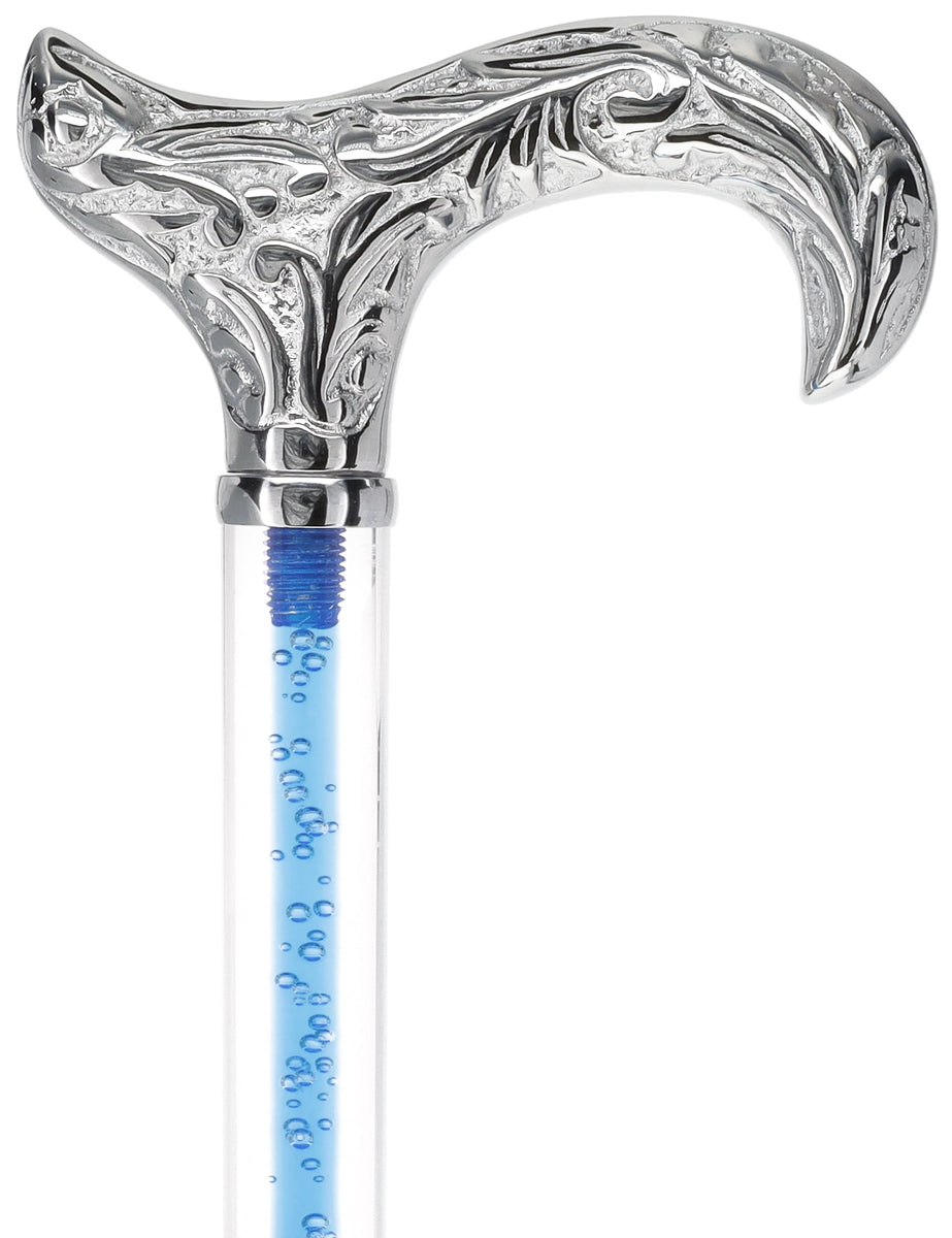 Color Crystal Elegance Chrome Derby Cane with Invisible Acrylic Shaft