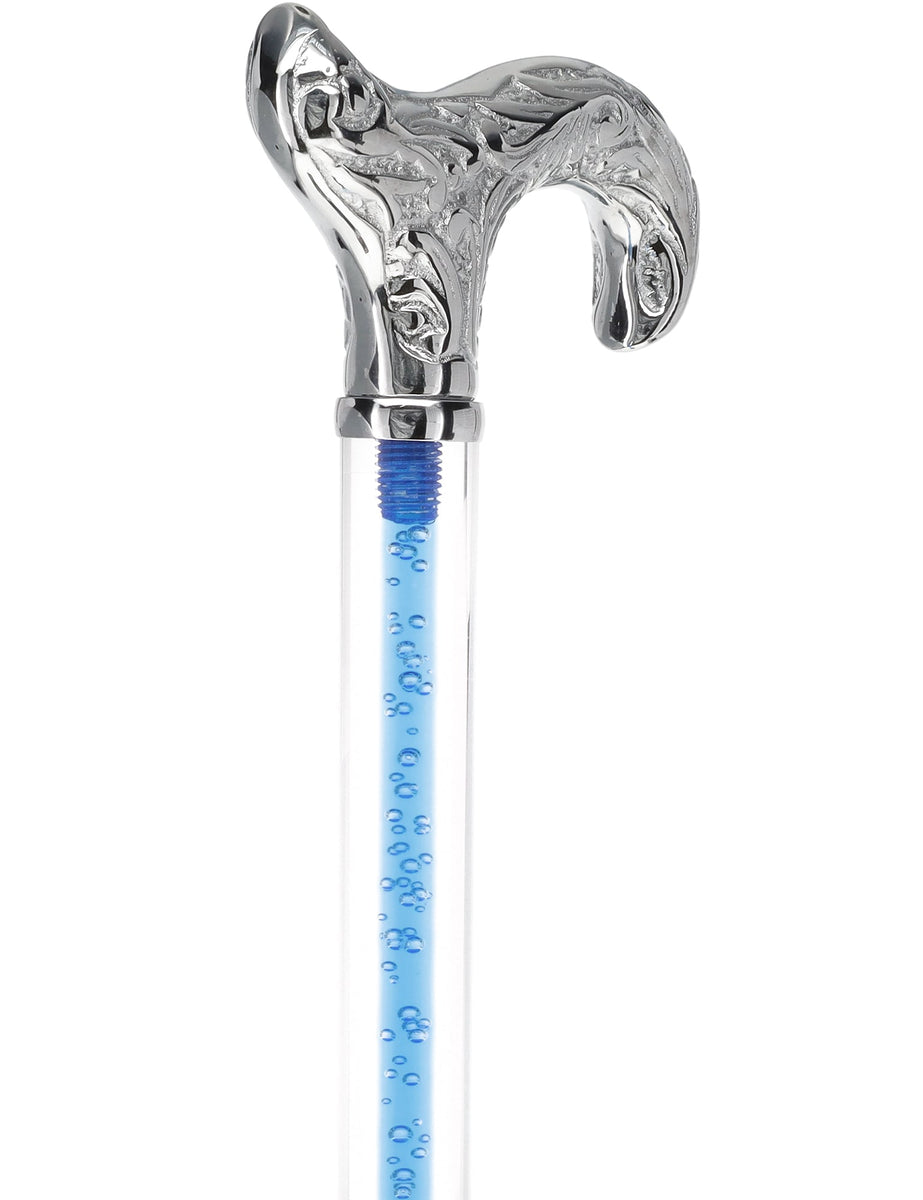 Color Crystal Elegance Chrome Derby Cane with Invisible Acrylic Shaft