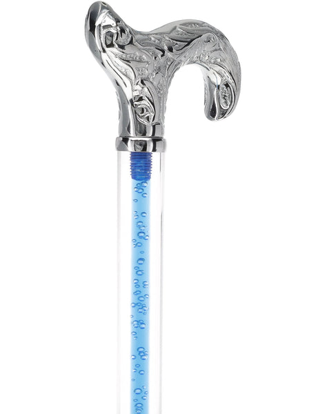 Color Crystal Elegance Chrome Derby Cane with Invisible Acrylic Shaft