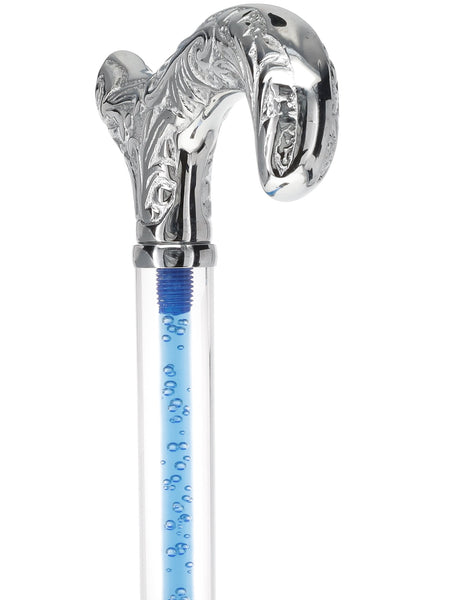 Color Crystal Elegance Chrome Derby Cane with Invisible Acrylic Shaft