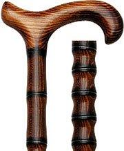 Scratch and Dent Scorched Maple Derby Walking Cane With Scorched