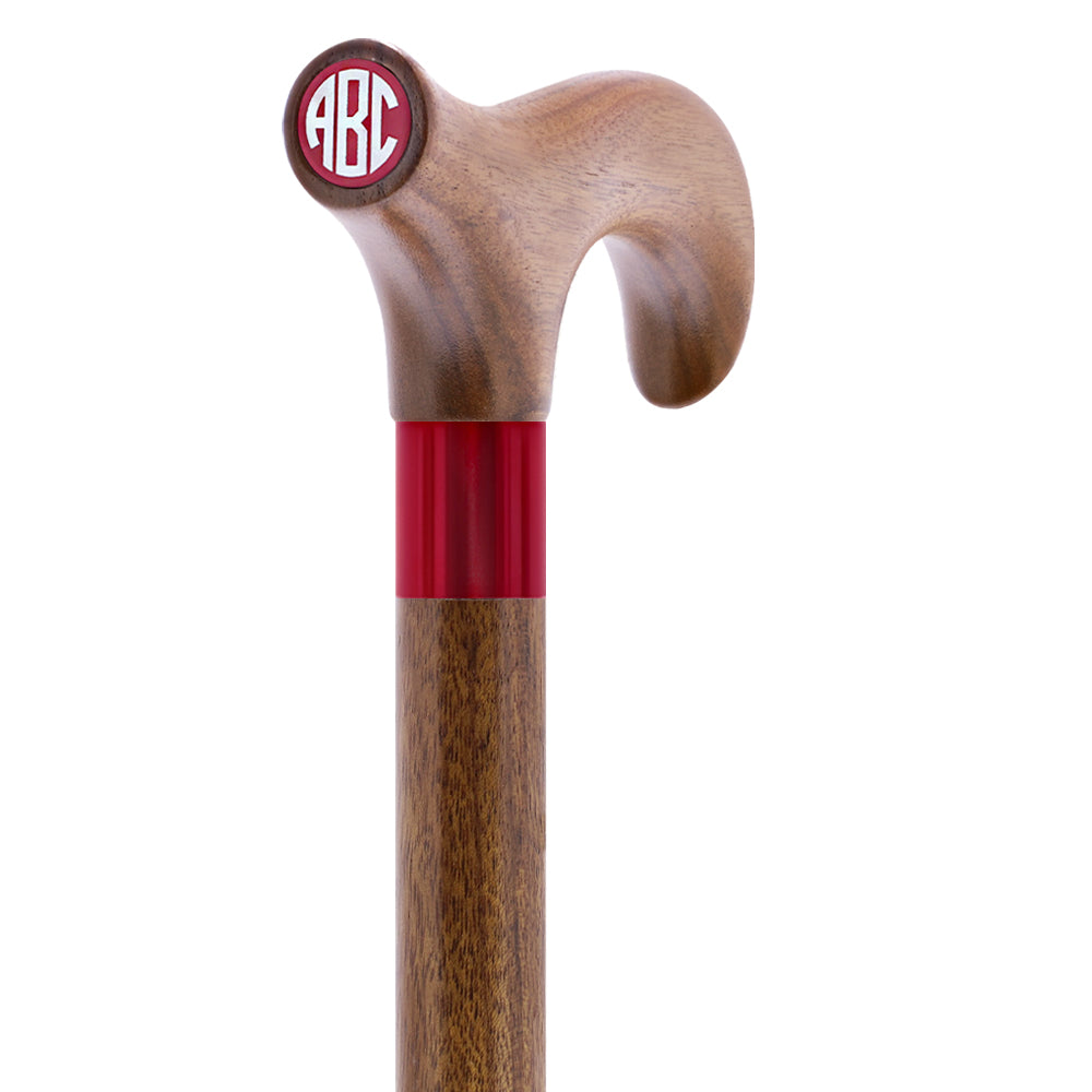 Personalize Your Wooden Derby Handle Walking Cane - Color Options