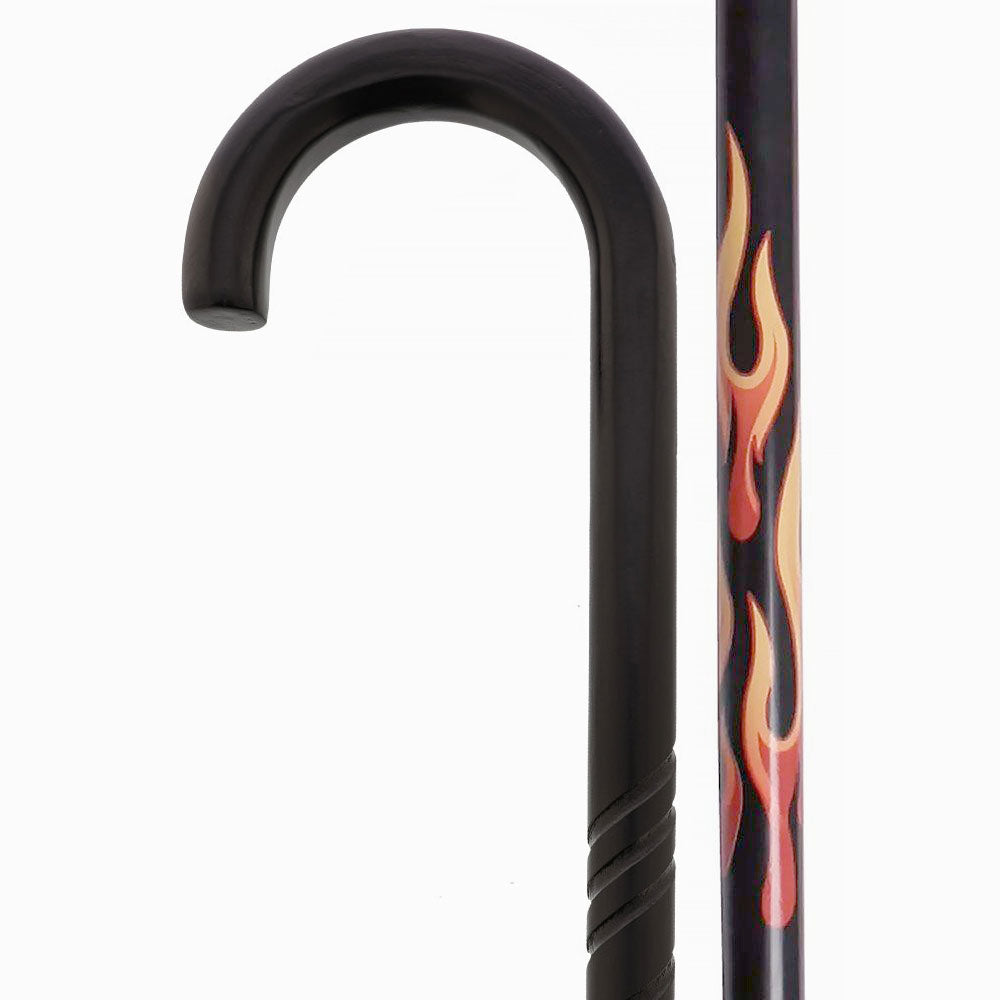 Dr. House's Exact Replica: Flame Tourist Cane - Black Beechwood