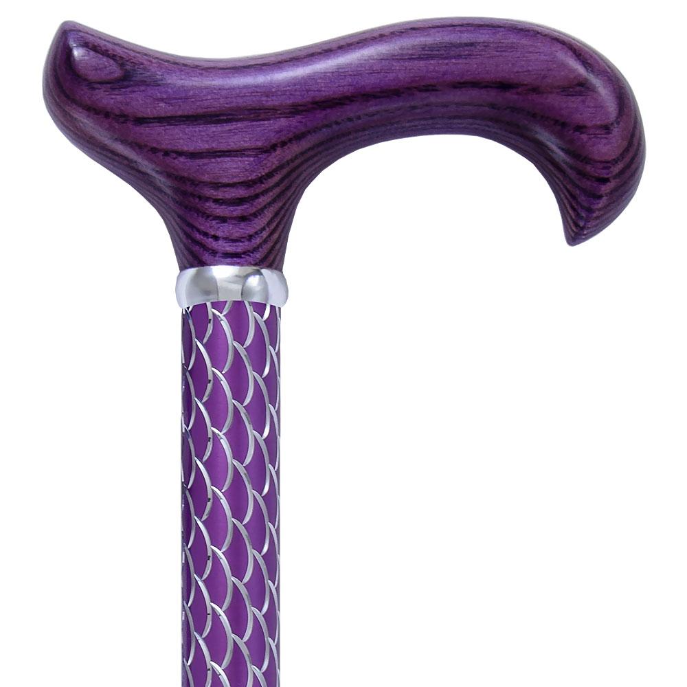 Scratch and Dent Purple Etched Adjustable Cane with Purple Stained
