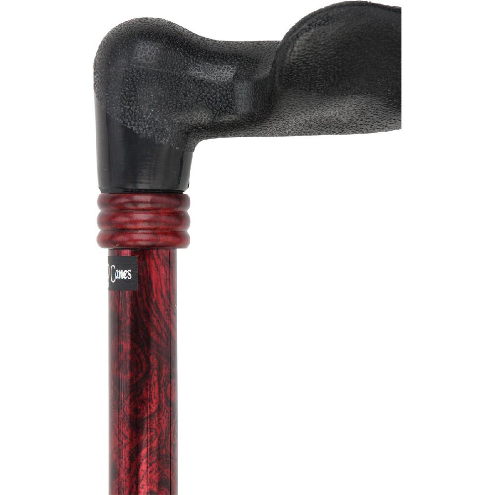 Scratch and Dent Extra Long Burgundy Swirl Palm-Grip Walking Cane w/
