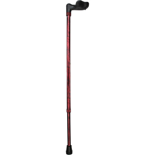 Scratch and Dent Extra Long Burgundy Swirl Palm-Grip Walking Cane w/
