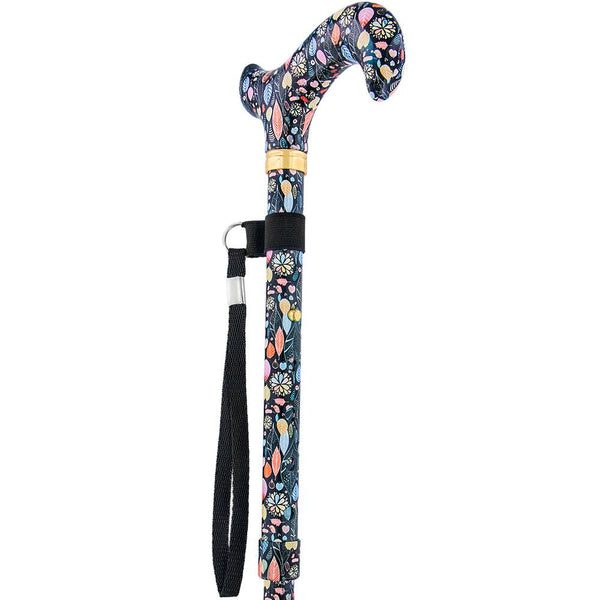 Scratch and Dent Autumn Leaves Folding Adjustable Derby Walking Cane